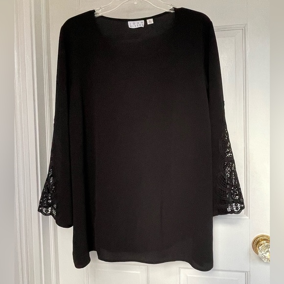 Joan Rivers | Tops | Gorgeous Black Lace Accent Top By Joan Rivers ...